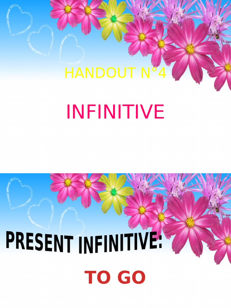 Infinitive Form Grammar Guides 56592 | PDF
