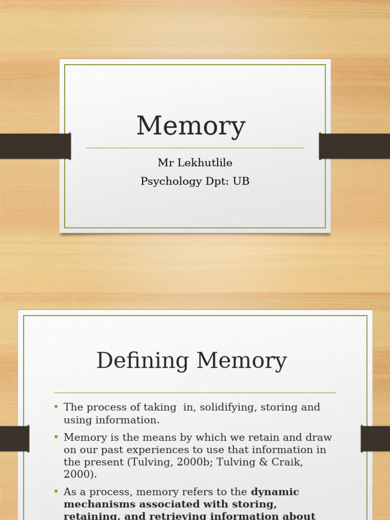 Understanding Memory: Processes and Types | PDF | Memory | Long Term Memory