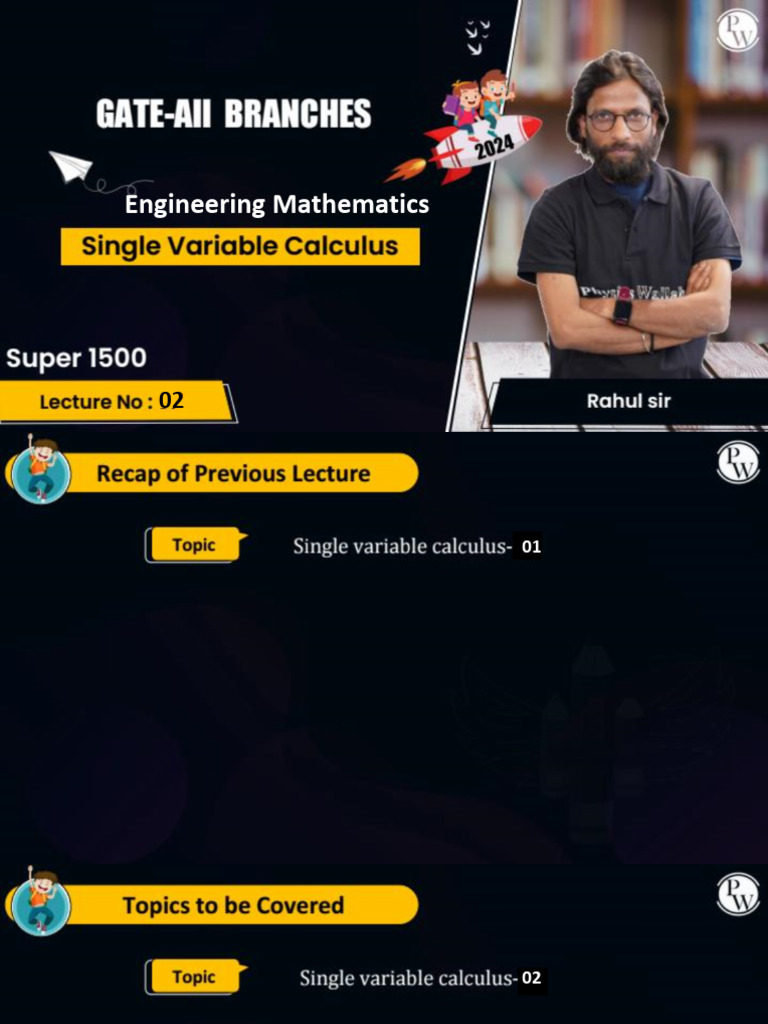 Single Variable Calculus 02 - Class Notes | PDF