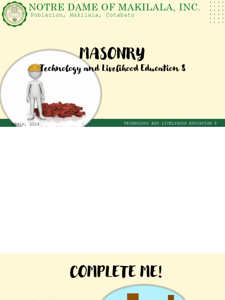 Masonry Basics for Education 8 | PDF | Masonry | Brick