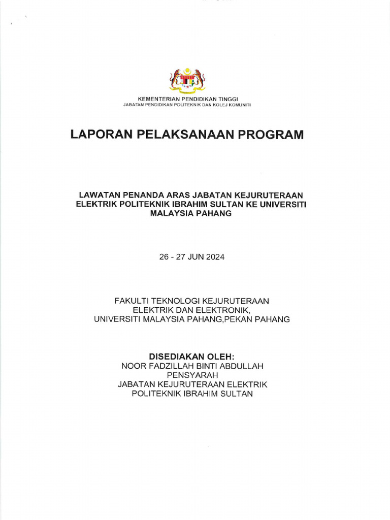 01. Laporan Penuh Lawatan Penanda Aras Ump 27 Jun 2024 | PDF