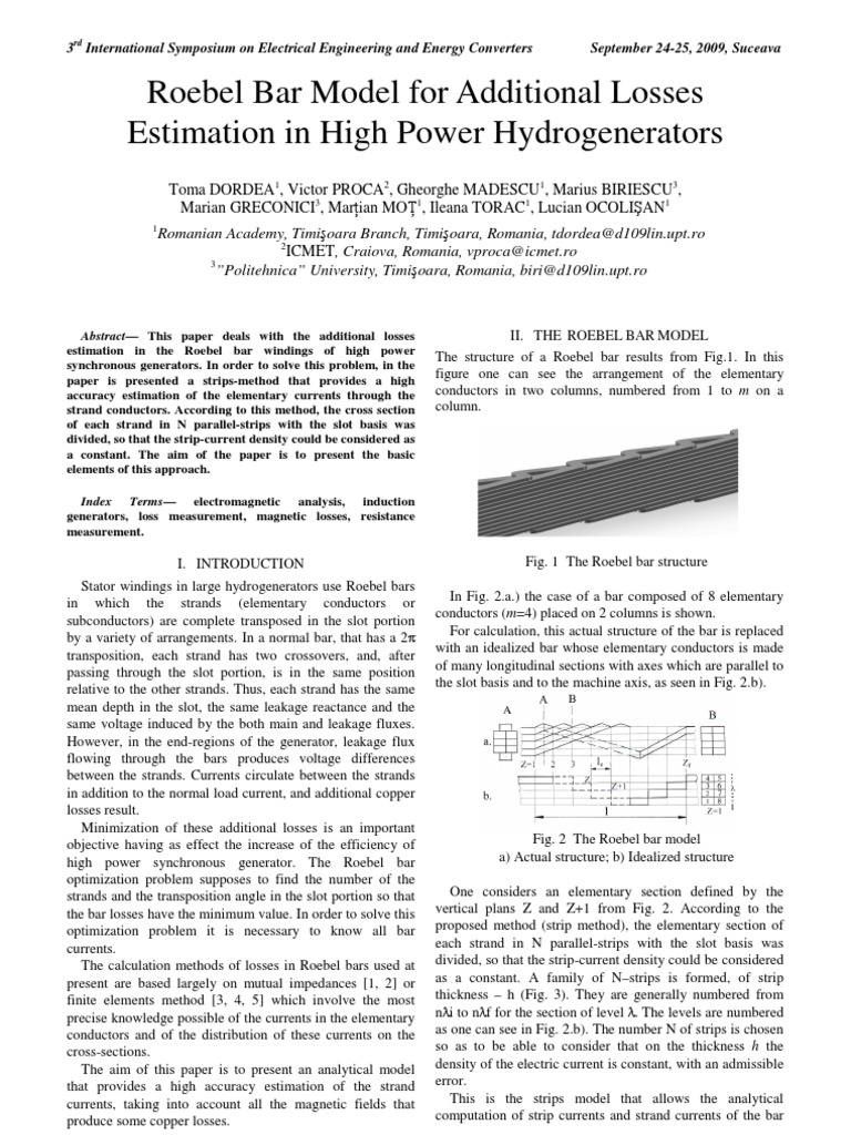 Roebel Bar Model | PDF | Electric Current | Electromagnetism