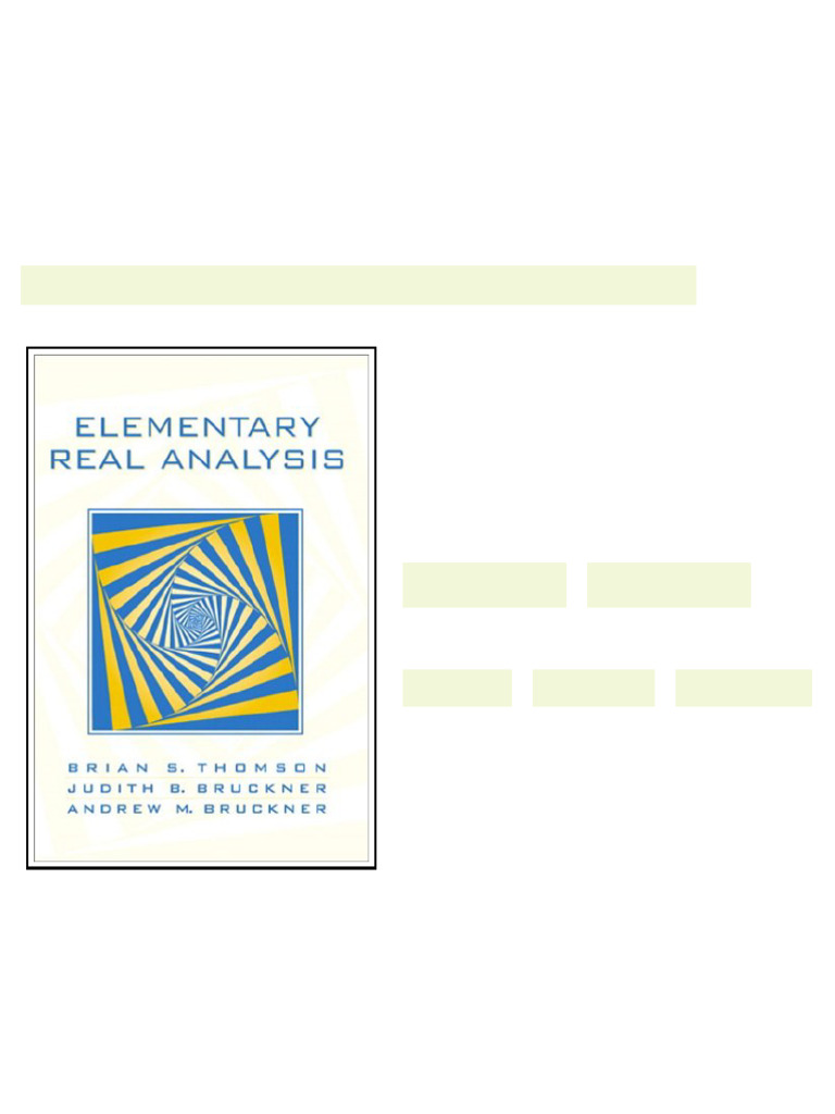 Elementary real analysis 1st Edition Brian S. Thomson - ebook and ...