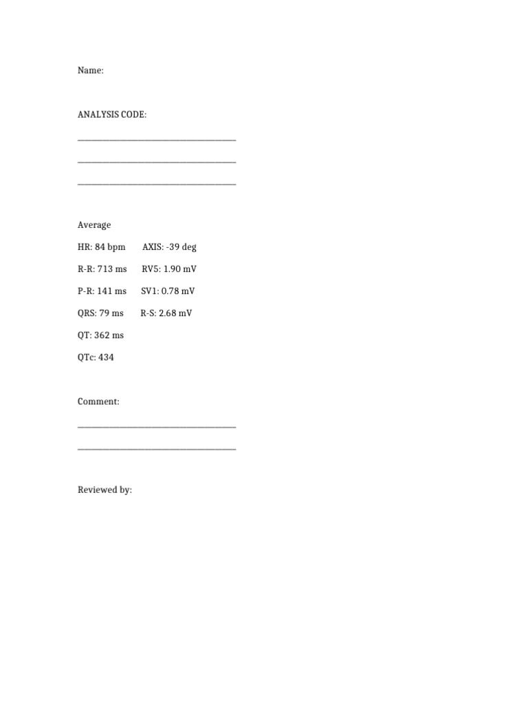 ECG Form | PDF
