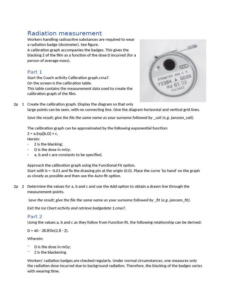 Radiation Measurement - Assignment | PDF | Gamma Ray | Radioactive Decay