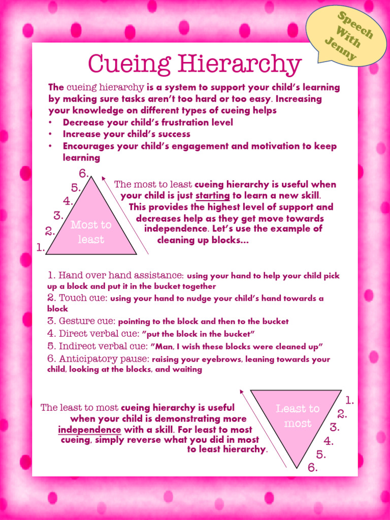 Speech & Language - Cueing Hierarchy | PDF