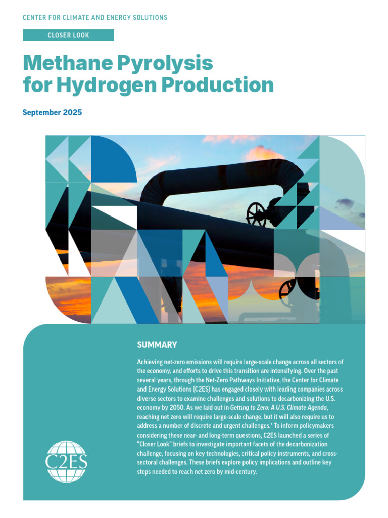 Methane Pyrolysis for Hydrogen Production | PDF | Hydrogen | Methane