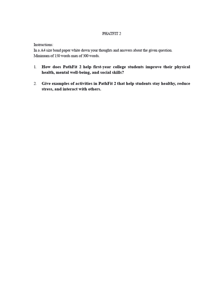 PHATFIT 2 Activity 1 | PDF