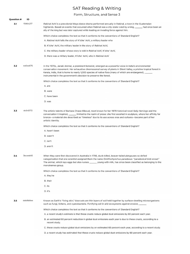 Form, Structure, And Sense 3 | PDF