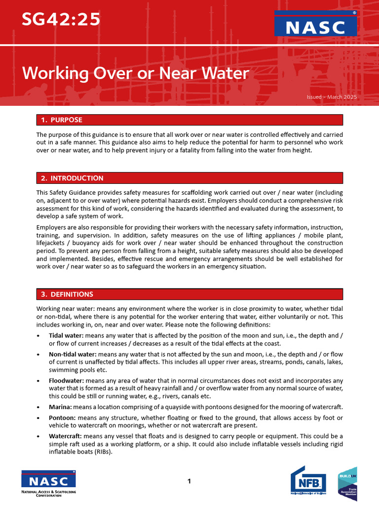Safety Guidance for Working Near Water | PDF | Occupational Safety And ...
