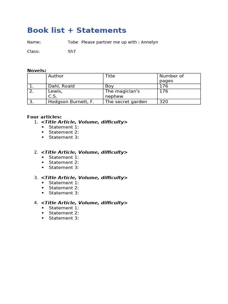 Oral Exam English Format | PDF