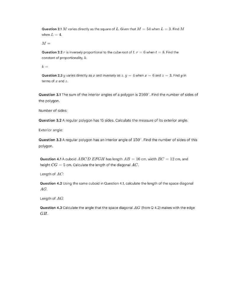 Revision Sheet | PDF