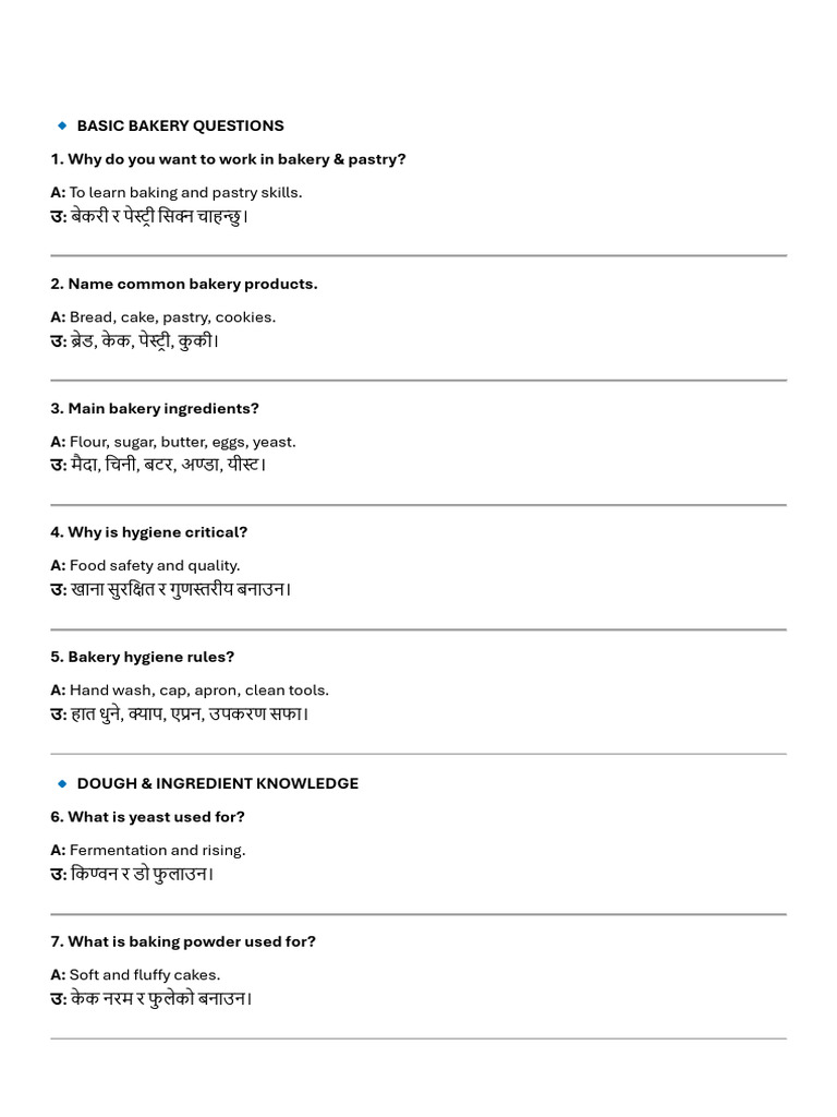 Kitchen Helper Bakery Position | PDF | Cakes | Bakery