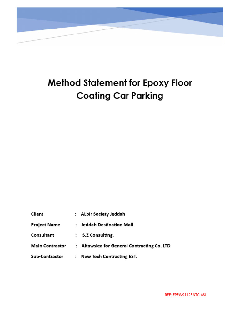 REF EPFW91125NTC-ASJ-Method Statement For Epoxy Floor Coating Car ...