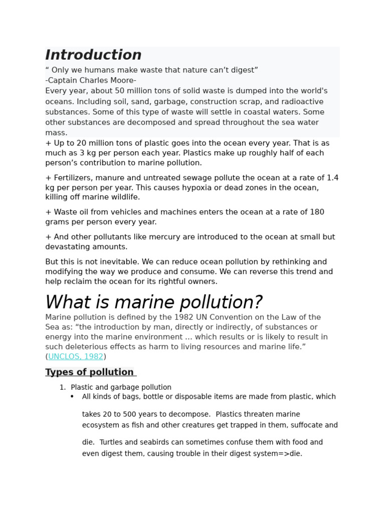 Marine Polltution | PDF