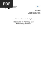 ISA 320: Materiality in Audits | PDF | Audit | Business Economics