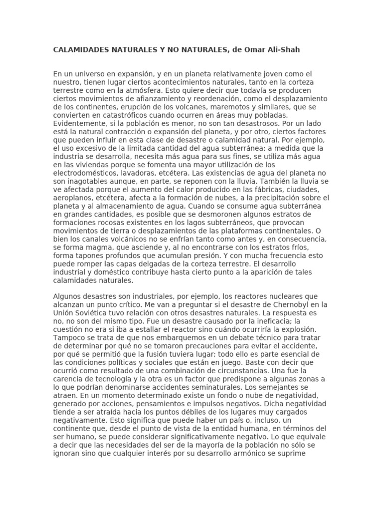 Calamidades Naturales e Industriales | PDF | Agua | Volcán