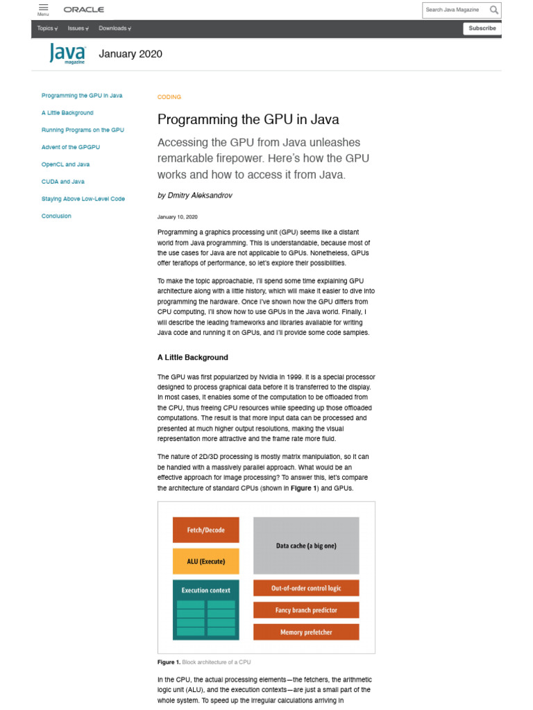 Programming The GPU in Java | PDF | Graphics Processing Unit | Shader
