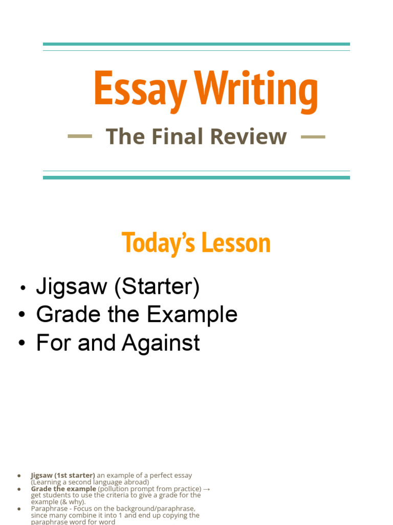 Lesson 9 - The Final Review | PDF