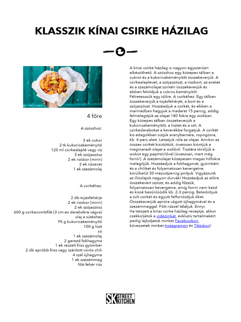 Klasszik Kinai Csirke Hazilag | PDF
