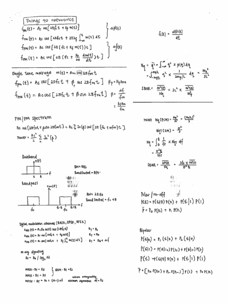 Formula Sheet | PDF | Electronics | Radio