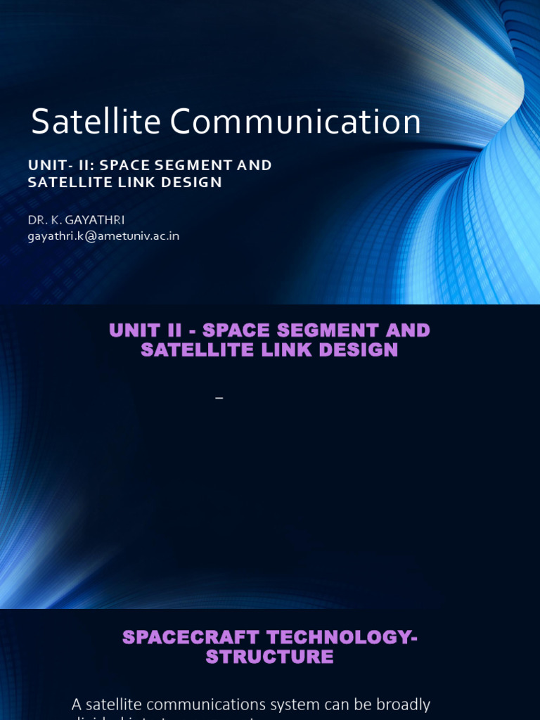 Satellite Link Design and Space Segment | PDF | Spacecraft Propulsion ...