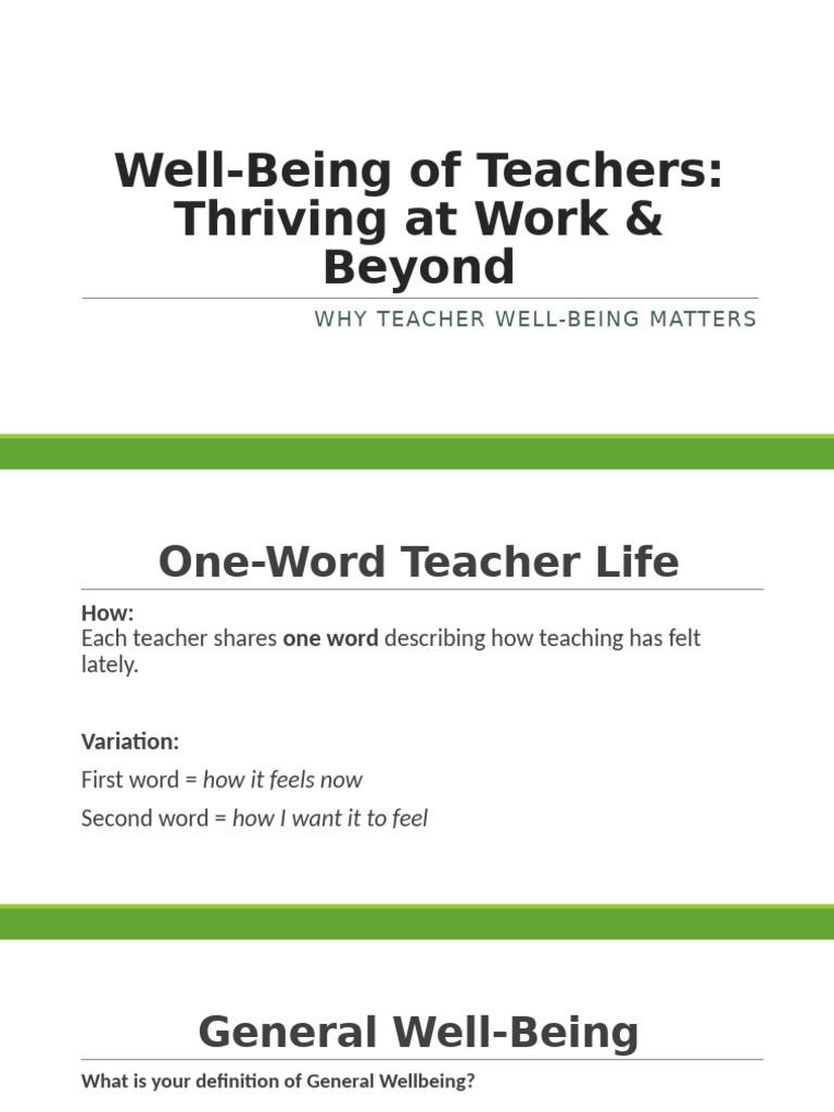 Wellbeing of Teachers | PDF | Well Being | Emotions