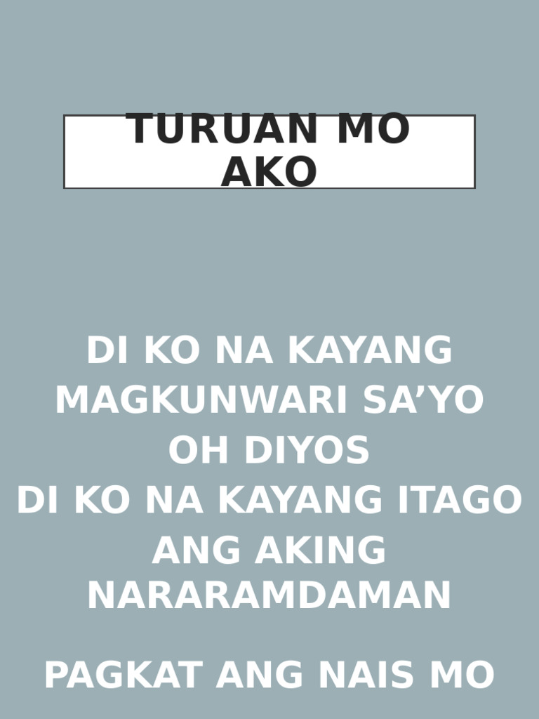 Turuan Mo Ako | PDF
