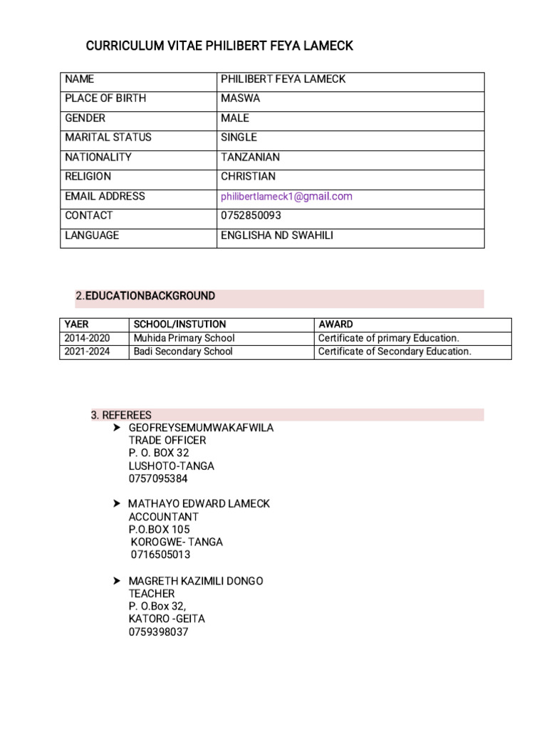 Philibert CV | PDF