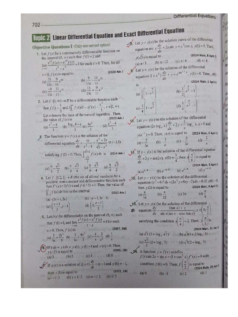 Differential Equation - Topic 2 and 3 | PDF