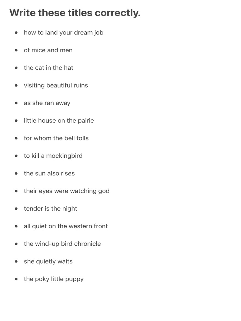 Correct Title Formatting Guide | PDF