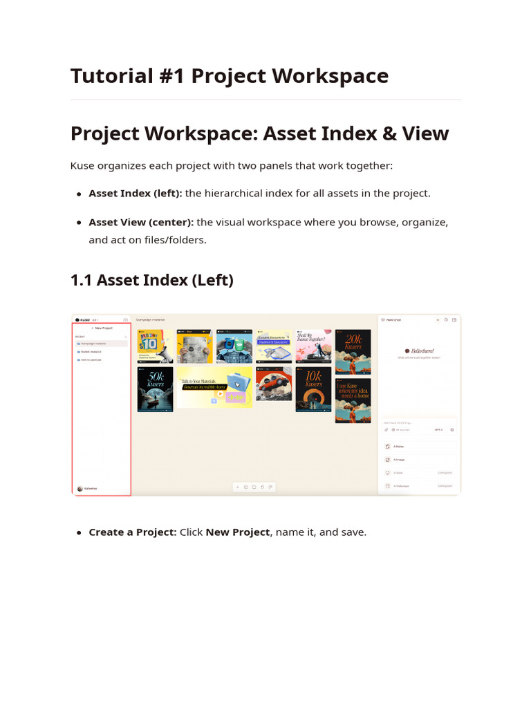 Project Workspace Tutorial: Asset Management | PDF