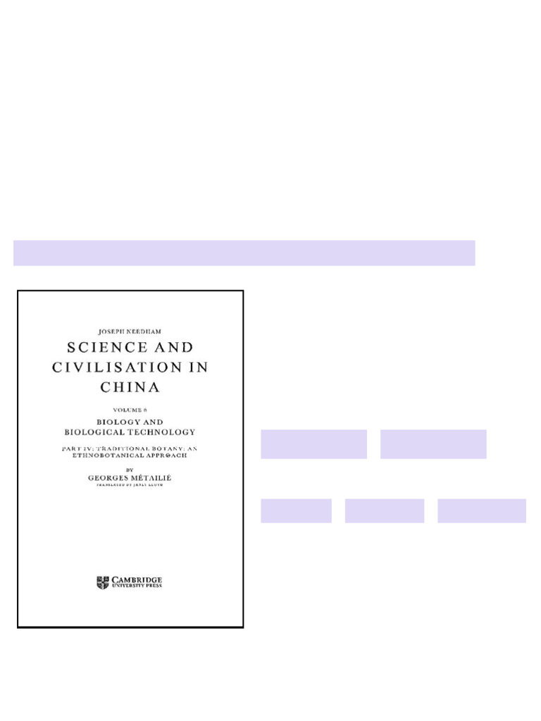 (Ebook) Science and Civilisation in China Vol. 6 Biology and Biological ...