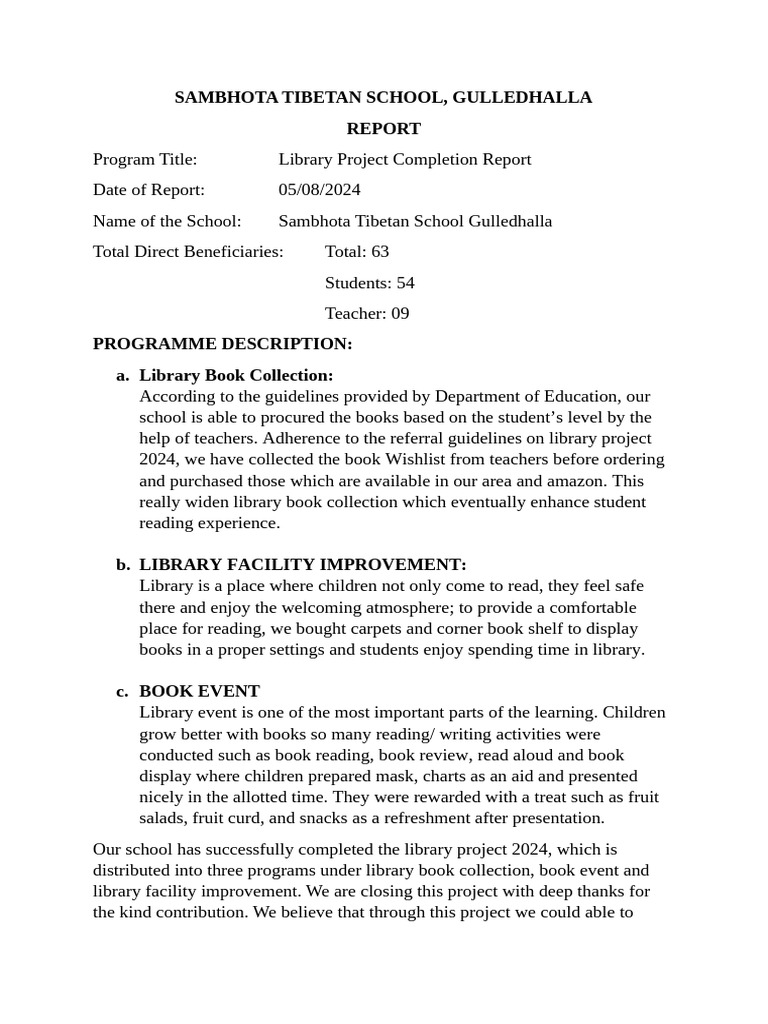 Library Report 2024 | PDF