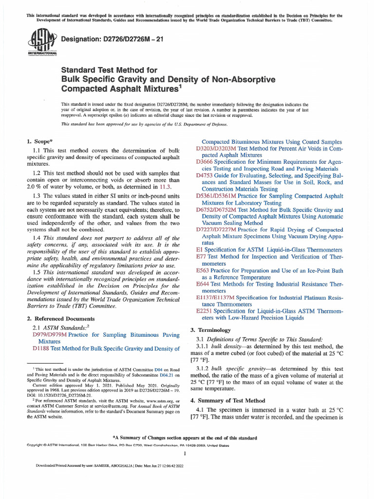 Astm D2726 - 21 | PDF