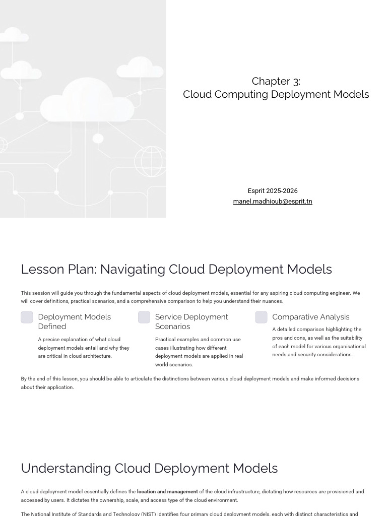 Understanding Cloud Deployment Models | PDF | Cloud Computing ...