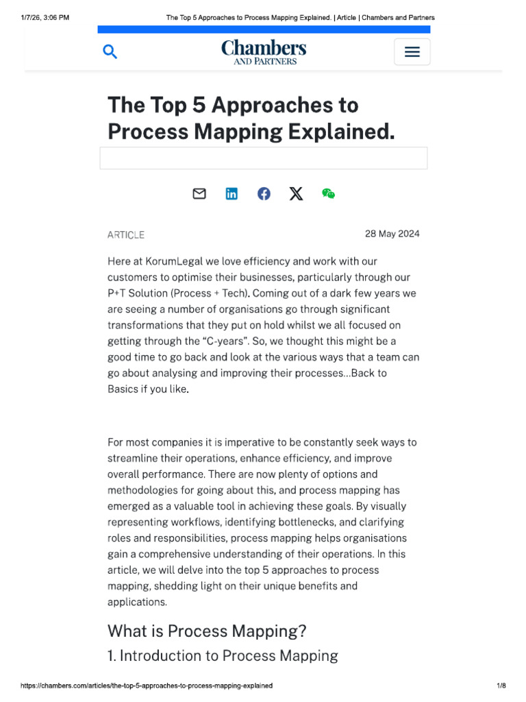 Approaches To Process Mapping Explained | PDF