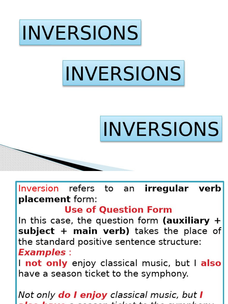Understanding Inversion in English Grammar | PDF | Language Mechanics ...