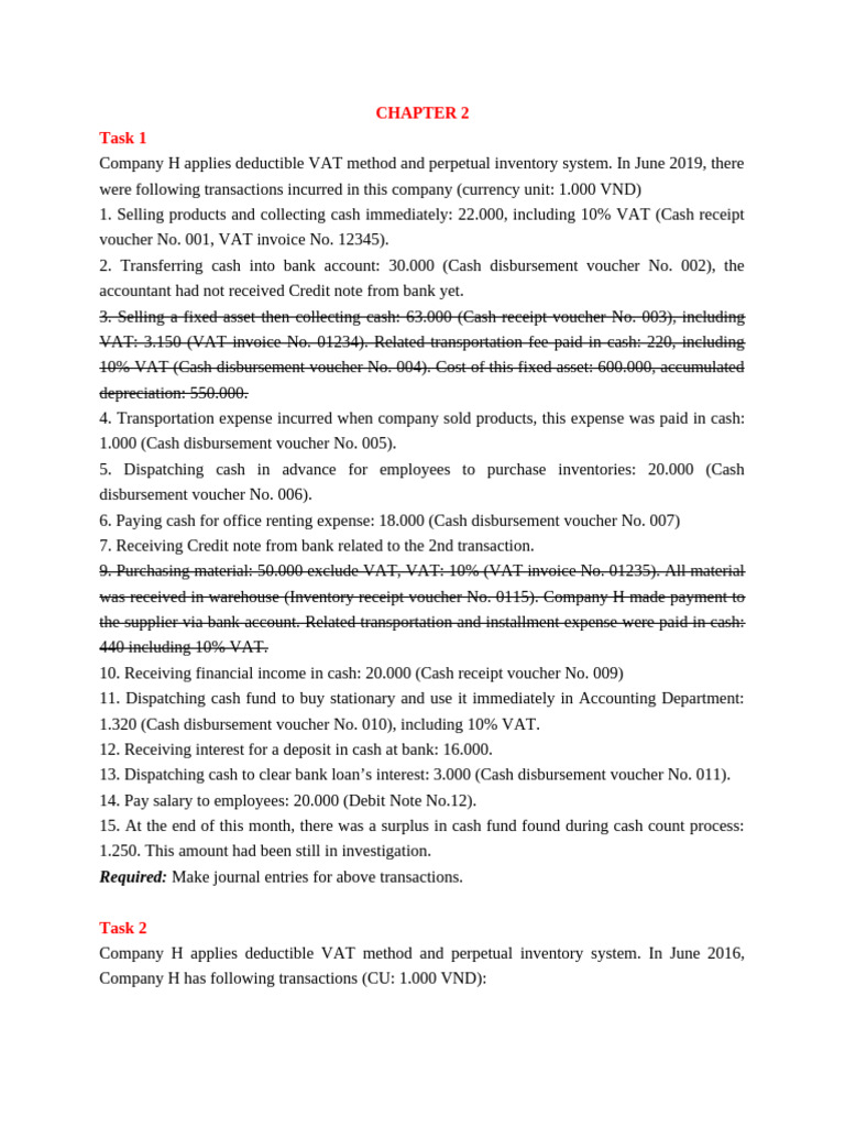 Journal Entries for VAT and Inventory Transactions | PDF | Expense ...
