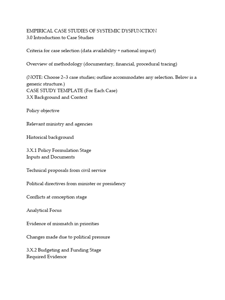 Empirical Case Studies of Systemic Dysfunction | PDF | Data | Governance