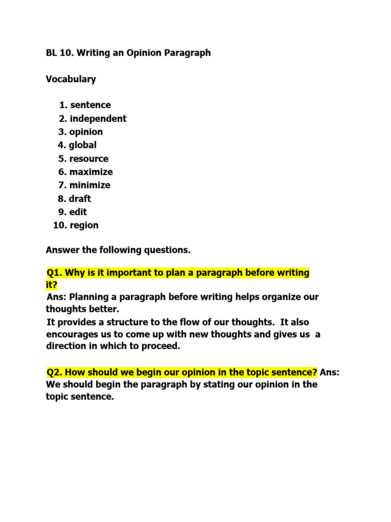 GR 4 - BL 10 - Notes - Classwork Writing | PDF | Clause | Subject (Grammar)