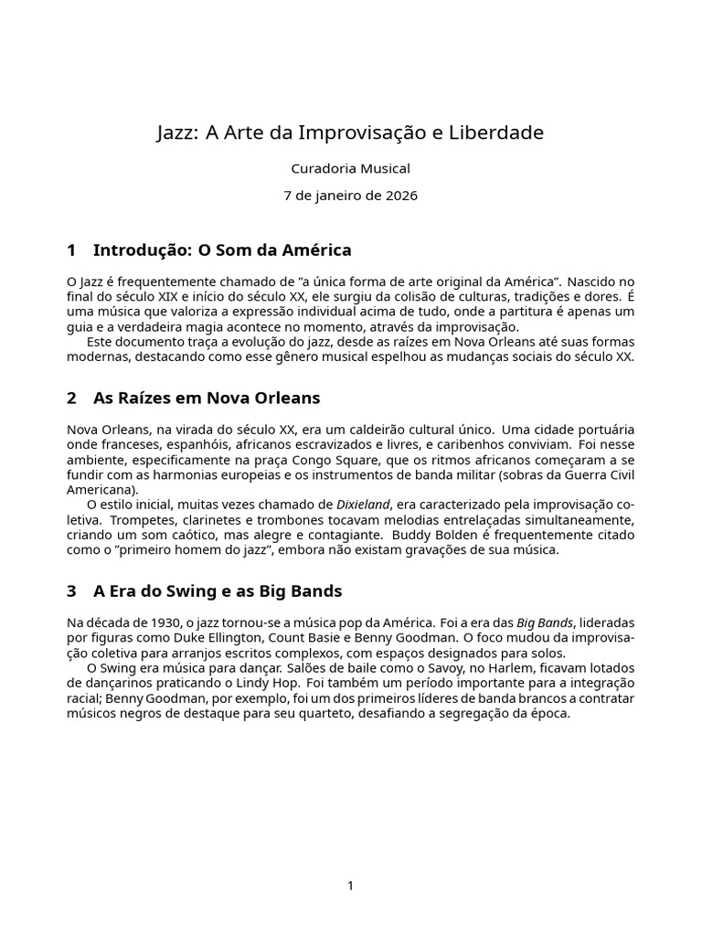 O Mundo do Jazz | PDF | Jazz | Artes Cênicas