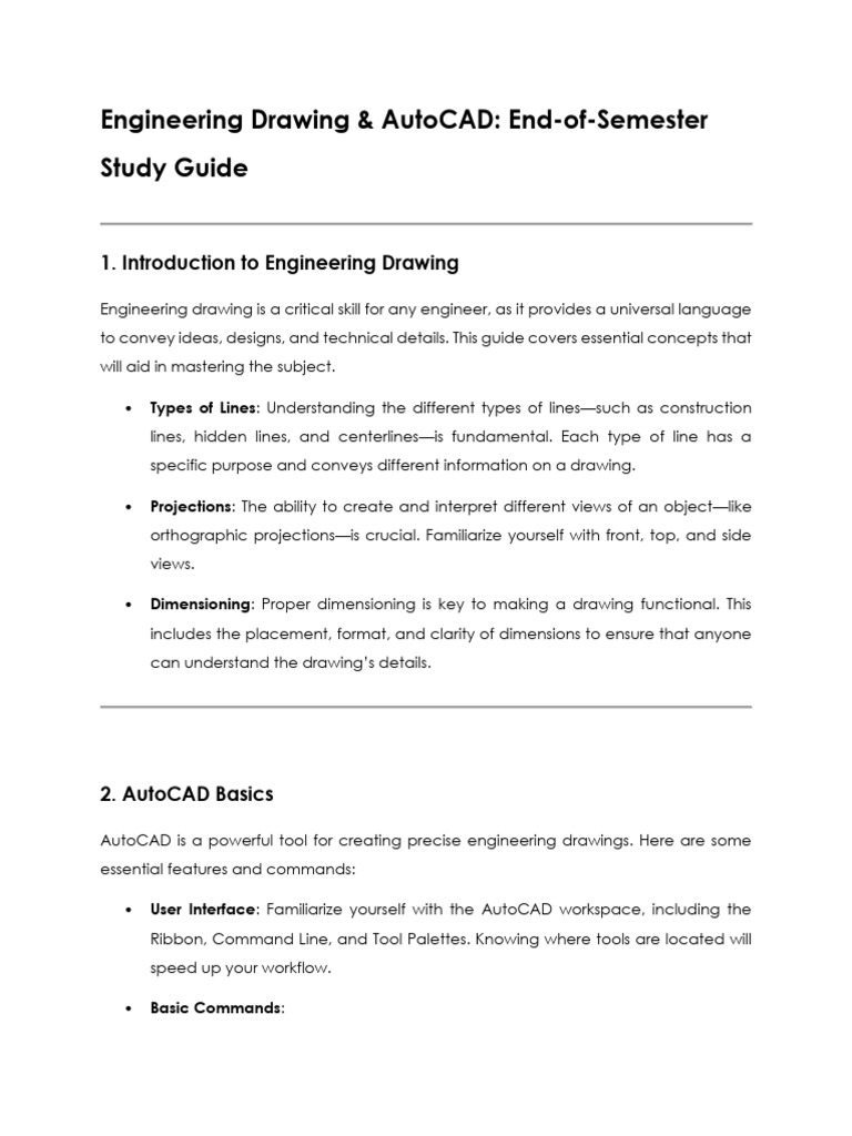 Engineering Drawing End of Semester Guidelines | PDF | Drawing