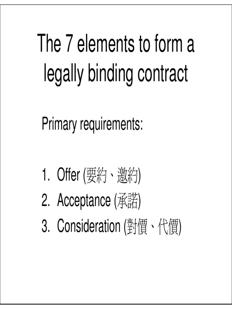 Elements of Binding Contracts | PDF | Legal Liability | Offer And ...