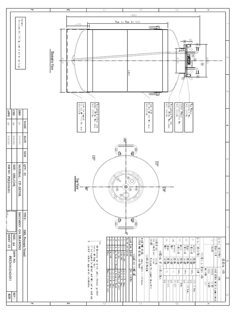 PEE2516.GAD.006 100L Pressure Vessel | PDF