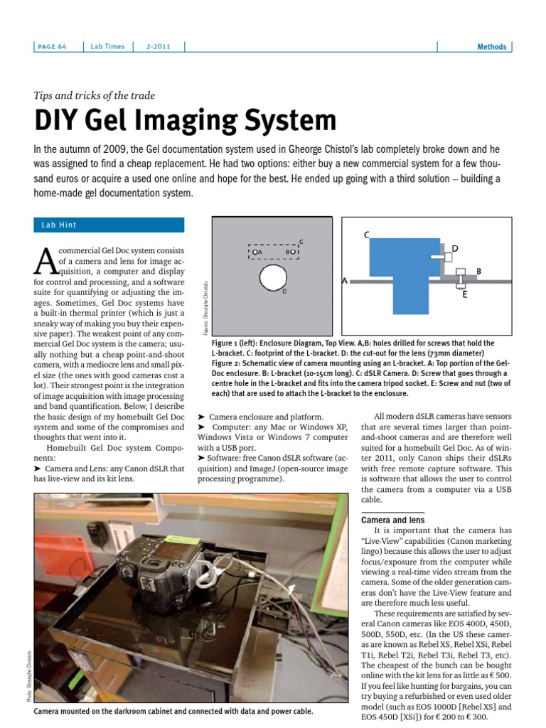 DIY Gel Imaging System Guide | PDF | Digital Single Lens Reflex Camera ...