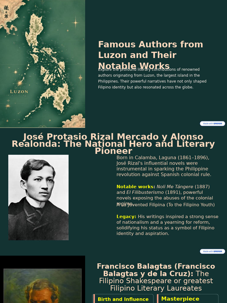 Luzon's Influential Authors and Works | PDF | Philippines