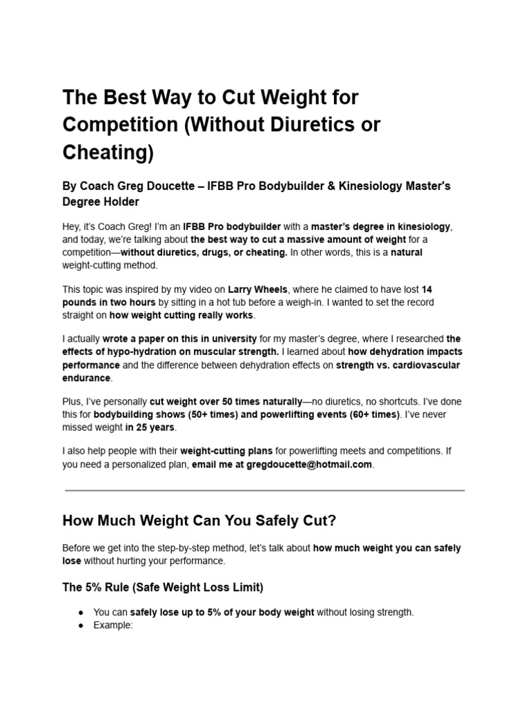 How To Cut Make Weight Naturally UFC, MMA, Powerlifting, Boxing ...