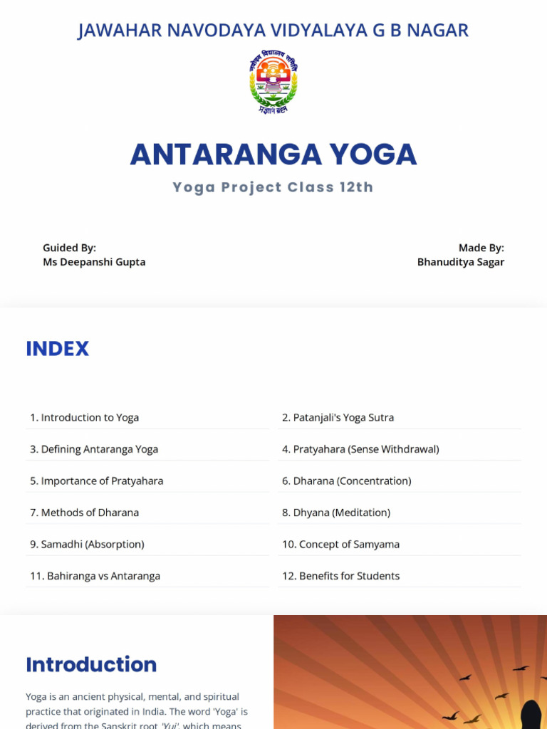 Antaranga Yoga Class 12 Project Page6 Replaced | PDF