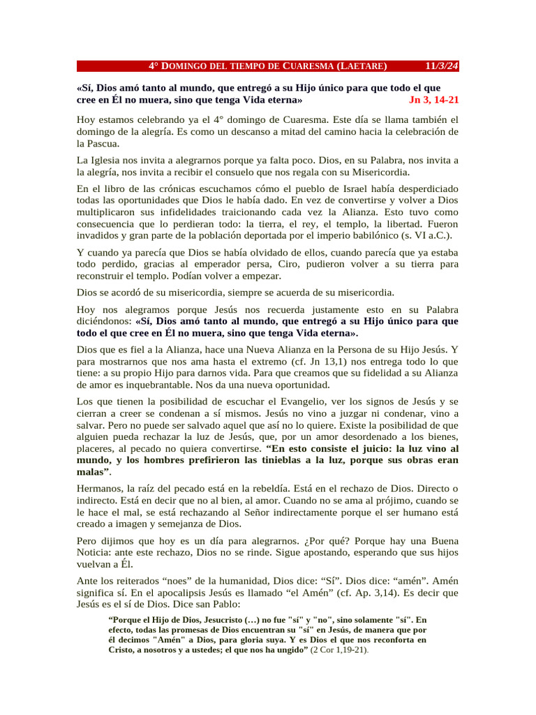 4to Domingo TC 11-3 | PDF | Cristo (título) | Jesús